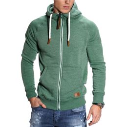 Sweatjacke behype "BHTANSER", Herren, Gr. S, gr&uuml;n, 70% Baumwolle, 30% Polyester, unifarben, ohne Ausschnitt, Sweatjacken Sweatjacke, mit praktischem Kordelzug