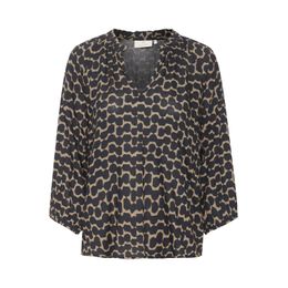 Langarmbluse Kaffe "Bluse langarm KAsigrid", Damen, Gr. 34, blau (midnight, sand graphic dot), Obermaterial: 100% Viskose LENZING ECOVERO CV LenzEcov., Blusen