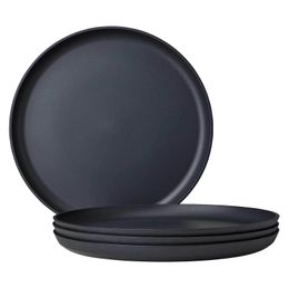 Speiseteller Mepal "Essteller Silueta &oslash; 26 cm 4er Set", schwarz (nordic schwarz), L:26cm, Speiseteller, Speiseteller
