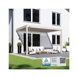 Weide Deluxe Wand-Pergola Voll-Aluminium 3x4m mit Lamellendach Ivory Sand?