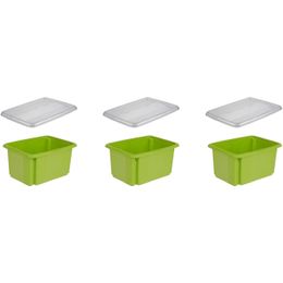 Organizer keeeper "emil", gr&uuml;n, B:28,5cm H:20,5cm T:38cm, Polypropylen, Aufbewahrungsboxen, Aufbewahrungsbox, 15 L, mit Deckel, hochwertiger Kunststoff