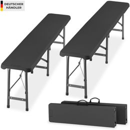 TecTake&reg; 2er Set Campingklappbank, wetterfest, je 500 kg belastbar, bis zu 8 Personen, gummierte Tragegriffe