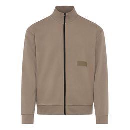 Sweatjacke BOSS Green, Herren, Gr. L, light, pastel gr&uuml;n334, Sweatware, Obermaterial: 88% Baumwolle, 12% Polyester, unifarben, relaxed fit normal, hoch geschlossener Ausschnitt, B&uuml;ndchen, Sweatjacken Sweatjacke, Stehkragen, Relaxed Fit, Rippb&uuml;ndchen