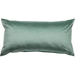Kissenbezug Janine "Colors Mako Satin", gr&uuml;n (salbeigr&uuml;n), B:40cm L:80cm, Mako-Satin, Obermaterial: 100% Baumwolle, Kissenbez&uuml;ge, Kissenbezug, mit Rei&szlig;verschluss, uni Kissenh&uuml;lle, feinf&auml;dig, 100% Baumwolle