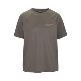 Kurzarmshirt Bench., Jungen, Gr. L (52/54), braun (anthrazit), Netz, Obermaterial: 89% Polyester, 11% Elasthan, bedruckt, unifarben, bequem h&uuml;ftlang, Rundhals, Raglan&auml;rmel abgesteppt, Shirts, mit sportlichem Motivdruck