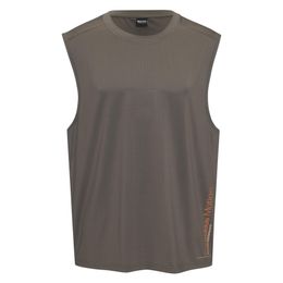 Muscleshirt Bench., Herren, Gr. L (52/54), anthrazit, Netz, Obermaterial: 89% Polyester, 11% Elasthan, bedruckt, unifarben, bequem h&uuml;ftlang, Rundhals, Shirts, mit sportiven Druck