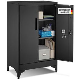 TecTake&reg; Aktenschrank, 60 x 40 x 100 cm, 2 verstellbare Zwischenb&ouml;den, pulverbeschichteter Stahl, Kippschutz, h&ouml;henverstellbare F&uuml;&szlig;e