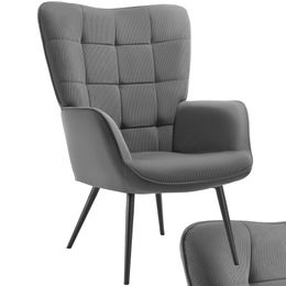 TecTake&reg; Sessel, gepolstert, runde Stahlbeine, 72 x 76 x 100,5 cm