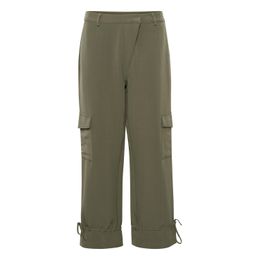 Stoffhose Culture "Hose CUmuna", Damen, Gr. 42, N-Gr, gr&uuml;n (burnt olive), Obermaterial: 92% Polyester PES. 8% Elasthan EL., Hosen Stoffhose