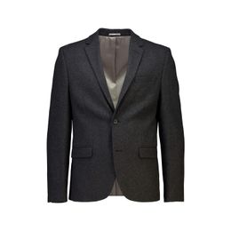 Anzugsakko LINDBERGH "Sakko Relaxed Fit", Herren, Gr. 48, grau (schwarz mel), Obermaterial: 56% Polyester, 40% Wolle, 4% Elasthan. Futter: 55% Polyester, 45% Viskose, Sakkos