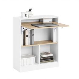 sobuy Klapptisch, Wei&szlig;, Holzwerkstoff, Holz, 70x85x54 cm, Arbeitszimmer, Schreibtische