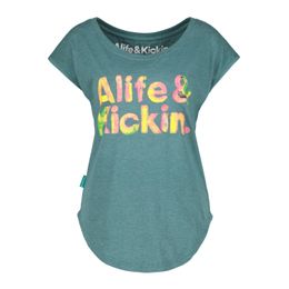 alife and kickin Rundhalsshirt ALIFE & KICKIN "Damen SelinaAK Shirt", Damen, Gr. L, gr&uuml;n (schwarz forest), 65% Baumwolle, 35% Polyester, Shirts Rundhalsshirt