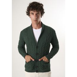 Strickjacke FELIX HARDY "Gekn&ouml;pfte Strickjacke", Herren, Gr. XXL, gr&uuml;n (dunkelgr&uuml;n), 100% Baumwolle, Strickjacken Strickjacke