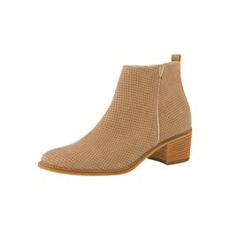 Stiefelette Paul Green "Paul Green Stiefelette Nubukleder", Damen, Gr. 38, beige, Nubukleder, Schuhe Stiefelette