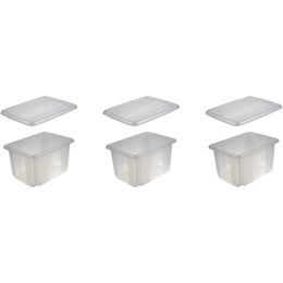 Organizer keeeper "emil", transparent, B:28,5cm H:20,5cm T:38cm, Polypropylen, Aufbewahrungsboxen, Aufbewahrungsbox, 15 L, mit Deckel, hochwertiger Kunststoff