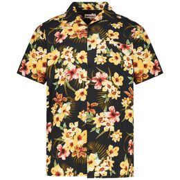 Herren Gro&szlig;e Gr&ouml;&szlig;en | Kamro Freizeithemd mit floralem Muster Farbe schwarz Gr&ouml;&szlig;e: 4XL