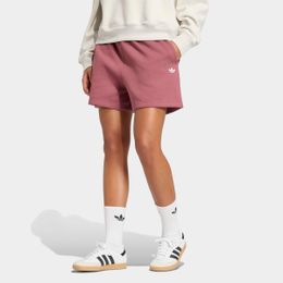 Shorts adidas originals "ESS FL", Damen, Gr. L, N-Gr, quiet crimson, normal, gr., Obermaterial: 82% Baumwolle, 18% Polyester, Hosen Shorts