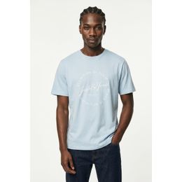 Jack & Jones T-Shirt JACK & JONES "JJGRAYSON TEE SS CREW NECK", Jungen, Gr. M, celestial blau, Jersey, Obermaterial: 100% Baumwolle, bedruckt, regular fit normal, Rundhals, Shirts T-Shirt, Baumwolle, regular fit