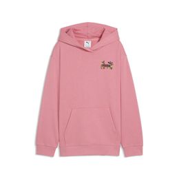 Hoodie Puma "MID 90s Relaxed Graphic Hoodie M&auml;dchen", M&auml;dchen, Gr. 128, wild pink, Obermaterial: 32% Polyester, 68% Baumwolle. Kapuzenfutter: 100% Baumwolle. &Auml;rmelbund: 3% Elasthan, 97% Baumwolle. Oberer Bund: 97% Baumwolle, 3% Elasthan, relaxed fit, Sweatshirts Hoodie