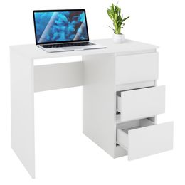 ML-Design Schreibtisch, Wei&szlig;, Holzwerkstoff, 50x76x90 cm, Arbeitszimmer, Schreibtische, B&uuml;rotische