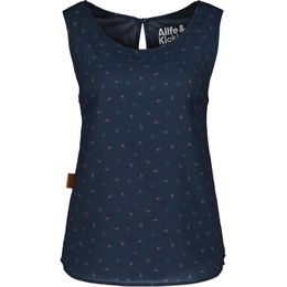 alife and kickin Blusentop ALIFE & KICKIN "Damen GiuliaAK B Kurzarmbluse, Bluse", Damen, Gr. L, blau (marine), 100% Polyester, Blusen Blusentop