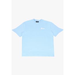T-Shirt DROPSIZE "Dropsize HEAVY OVERSIZED MINDSET T-SHIRT", Jungen, Gr. M, baby blau, 100% Baumwolle, bedruckt, oversize, Rundhals, Shirts T-Shirt