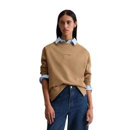 Marc O'Polo Sweatshirt MARC O'POLO DENIM "aus Organic Cotton", Damen, Gr. XXS, beige (chestnut chocolate), Obermaterial: 100% Baumwolle, unifarben, relaxed fit, Rundhals, B&uuml;ndchen, Sweatshirts Sweatshirt