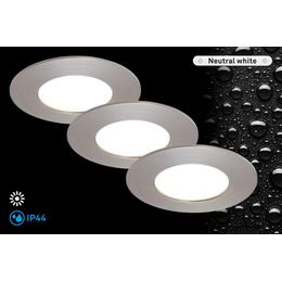 Briloner Leuchten LED Einbauleuchte "FLAT IN", silber, Leuchten