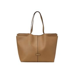 Marc O'Polo Shopper MARC O'POLO "mit abnehmbarer Innenpouch", Damen, Gr. B/H/T: 17cm x 29cm x 13cm, warm taupe, Leder, unifarben, Taschen Shopper