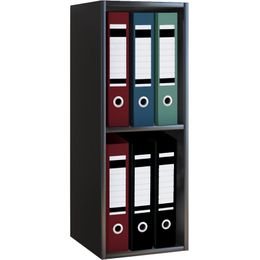 B&uuml;cherregal Vcm "Holz B&uuml;ro Regal B&uuml;cher Ordner Aktenregal Offas 2f", schwarz, B:34cm T:30cm, Regale, B&uuml;cherregal