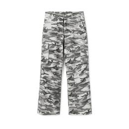 Cargohose Karl Kani "Karl Kani Spor t Patch Camo Cargo Pants", Herren, Gr. L, US-Gr&ouml;&szlig;en, grau (grau, schwarz, sanftes wei&szlig;), 100% Baumwolle, relaxed fit, Hosen Cargohose