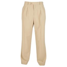 Stoffhose Urban Classics "Urban Classics Herren Double Pleated Pants", Herren, Gr. 30, Normalgr&ouml;&szlig;en, beige (unionbeige), 67% Polyester, 33% Viskose, unifarben, slim fit, Hosen Stoffhose