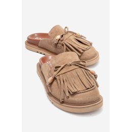 Carol Leder-Pantolette mit Quasten