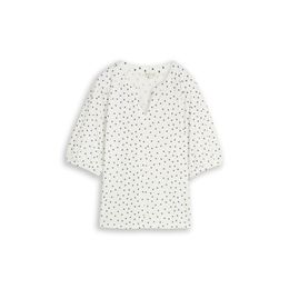 Tom Tailor Damen T-Shirt mit Punktemuster, wei&szlig;, Gepunktet, Gr. XXL