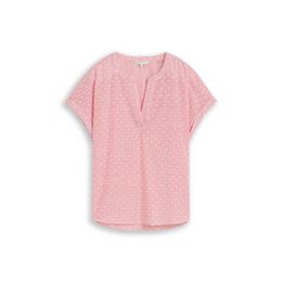 Tom Tailor Damen Loose Fit Bluse mit Stickerei, rot, Gestreift, Gr. 36