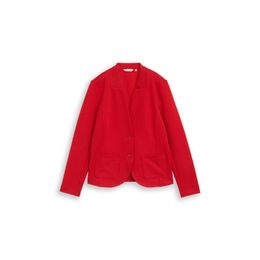 Tom Tailor Damen Slim Fit Blazer mit Ottoman Struktur, rot, Uni, Gr. XXL