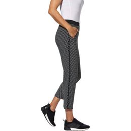 CR&Eacute;ATION L Damen 7/8-Hose in Bengalin-Qualit&auml;t schwarz-wei&szlig;-bedruckt Gr&ouml;&szlig;e 48