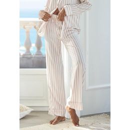 Lascana Pyjamahose braun Gr. 36 f&uuml;r Damen. L&auml;ssig Geschnitten