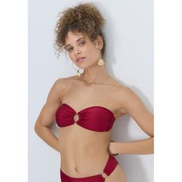 LSCN BY LASCANA Bandeau-Bikini-Top 'Sunny' mehrfarbig Gr. 36 Cup A/B. Mit Zierringe