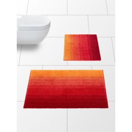 Dyckhoff Badematte, rot, Gr&ouml;&szlig;e 55x65 cm - WC-Vorlage ohne Ausschnitt