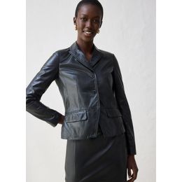 bonprix Kurzblazer aus Lammnappa, schwarz, Gr.46, Moderner und eleganter Kurzblazer aus Lammnappa, aus Nappaleder