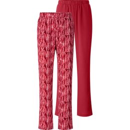 Damen Schlupfhose mit weitem Bein erdbeere + erdbeere-ecru-bedruckt, Gr&ouml;&szlig;e 38