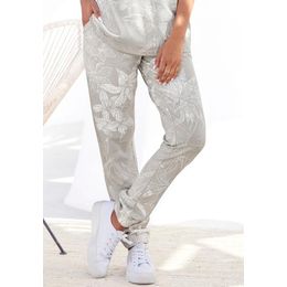 Lascana Loungehose mehrfarbig Gr. 32/34 f&uuml;r Damen. Mit Allover-Druck. Bequem. Nachhaltig.
