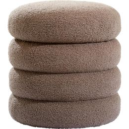Xora Hocker, Dunkelbraun, Textil, rund, 41x42x41 cm, Stoffauswahl, Wohnzimmer, Hocker, Sitzhocker