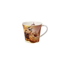 Tasse Goebel "Daria Rosso - Uuups", bunt, B:10cm H:9,5cm, Fine China-Porzellan, Trinkgef&auml;&szlig;e, Tasse, F&uuml;llmenge 0,35l
