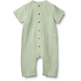 Jumpsuit Wheat "Wheat Strampelanzug Alex", M&auml;dchen, Gr. 86, soft mint, 100% Baumwolle (Bio), unifarben, normal, Rundhals, Overalls Jumpsuit