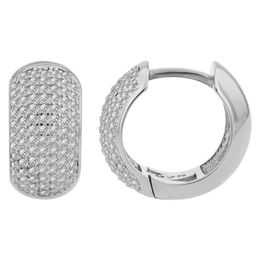 Adelia&acute;s Klappcreolen ADELIA&acute;S "Ohrringe &ndash; Klappcreole aus 925 Silber mit Zirkonia", Damen, Gr. Damen, Silber 925 (Sterlingsilber), silber, Ohrringe Klappcreolen, Perfekt als Geschenk zum Weihnachten