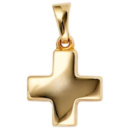 Kreuzanh&auml;nger Jobo "Anh&auml;nger Kreuz", gold (gelbgold 333), Schmuckanh&auml;nger, Damen, Gelbgold 333, 333 Gold