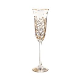 Sektglas Goebel "Gustav Klimt - Der Lebensbaum", gold (bunt), B:6cm H:24cm, Glas, Trinkgef&auml;&szlig;e, F&uuml;llmenge 0,1l