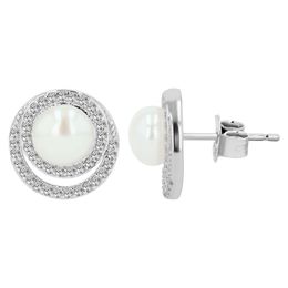 Adelia&acute;s Paar Ohrh&auml;nger ADELIA&acute;S "Ohrringe &ndash; Ohrstecker aus 925 Silber mit Perle", Damen, Gr. Damen, Silber 925 (Sterlingsilber), silber, Ohrringe, Ideal als Geschenk &ndash; dezent und elegant